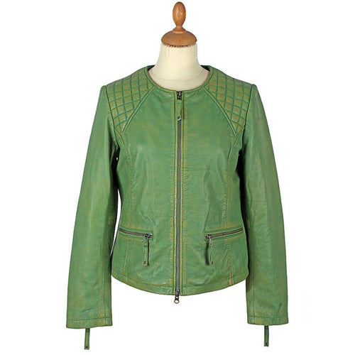 Women's Pure Simi Kelly Green Leather Jacket – Lusso Leather